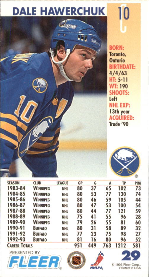 1993-94 PowerPlay Buffalo Sabres Hockey Card #29 Dale Hawerchuk | eBay