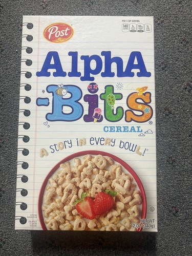 ALPHA-BITS CEREAL, 12oz BRAND NEW FACTORY SEALED BOX, "A STORY IN EVERY BOWL" | eBay