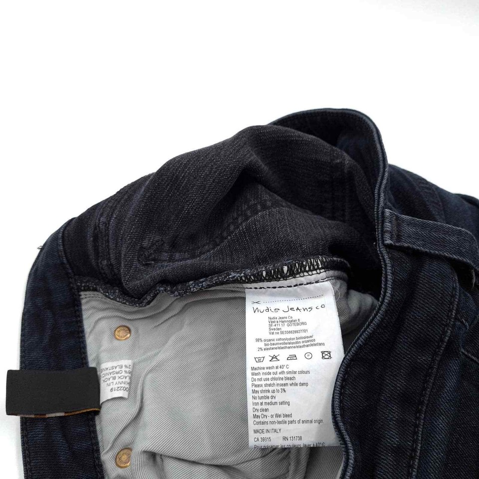 Nudie Men Jeans Skinny Lin Black Stretch Slim Lo0 Size W31 L32 | eBay
