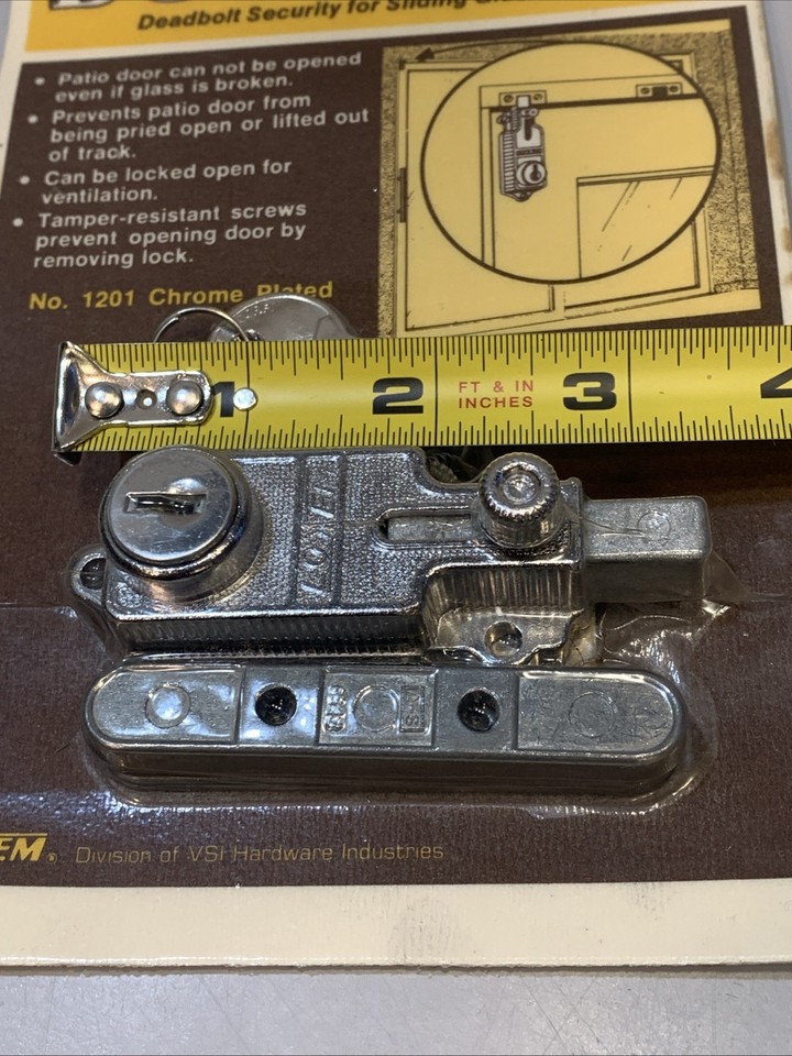 Keyed Patio Door Lock Deadbolt for Sliding Glass Doors NEW SEALED Loxem ...