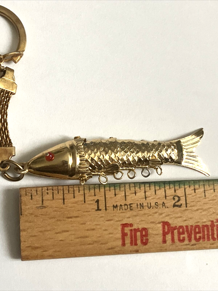 Vintage Goldtone Articulated Flexible CHINESE KOI FISH 2 1/2" Pendant ...