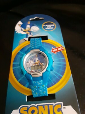 Sonic The Hedgehog Wrist Watch Light Up Flashing LED Kids Watch ...