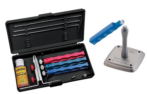 Lansky Standard Sharpening System 3 Hone Kit + Universal Mount + Super ...