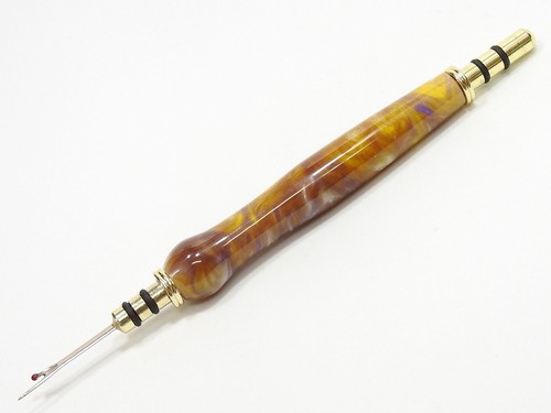 Handmade Double Seam Ripper w/ Sewing Stiletto, Gold and Purple Clouds ...