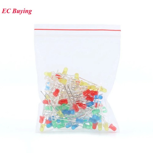 100pcs 5MM Led Diode Kit Mixed Color Colorful Red Green Yellow Blue ...