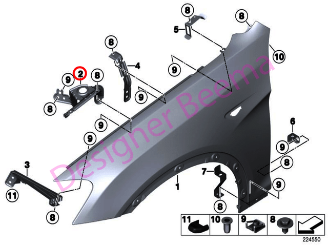 BMW Holder Side Panel Headlight Left 41357267327 for sale online | eBay