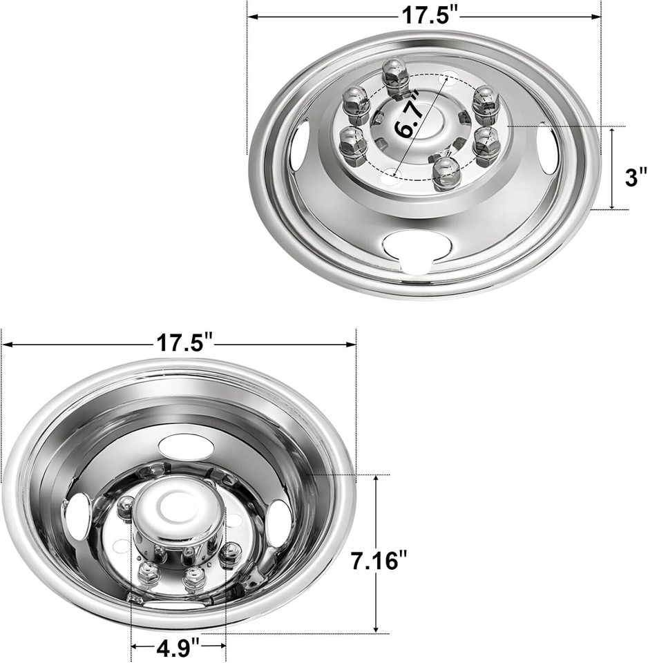 16" Dually Wheel Simulators For Ford E350/E450 1992-2016/2018-2021 Dual ...