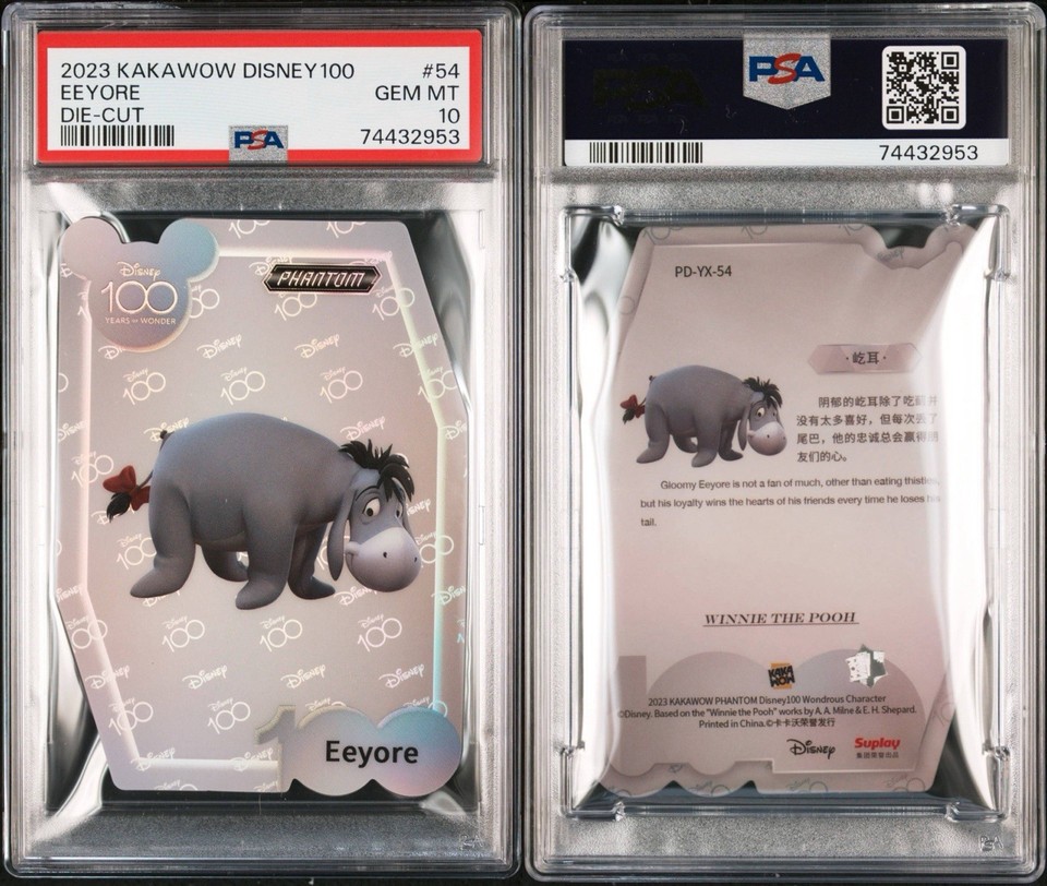 2023 Kakawow Phantom Disney 100 Eeyore #54 Winnie the Pooh Die Cut PSA ...