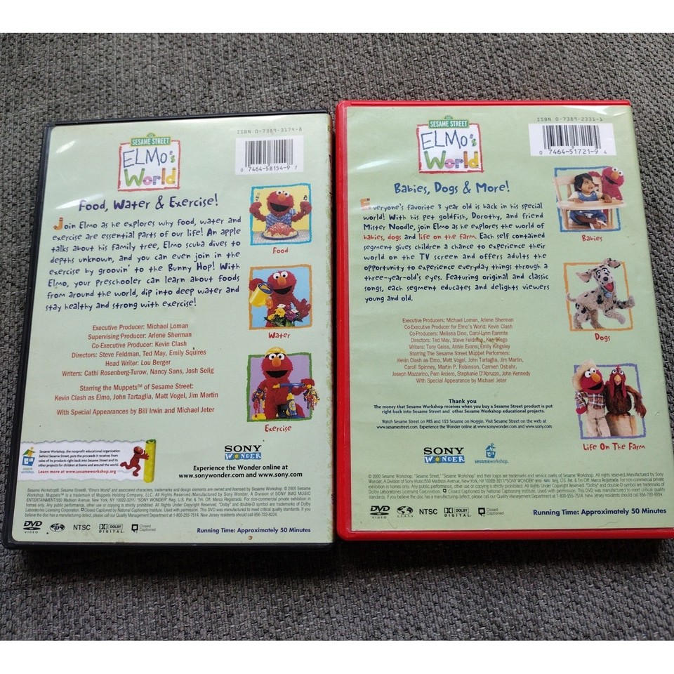 Elmo's DVD Collection Lot of 2 Elmo's World Sesame Street 2000 2005 | eBay