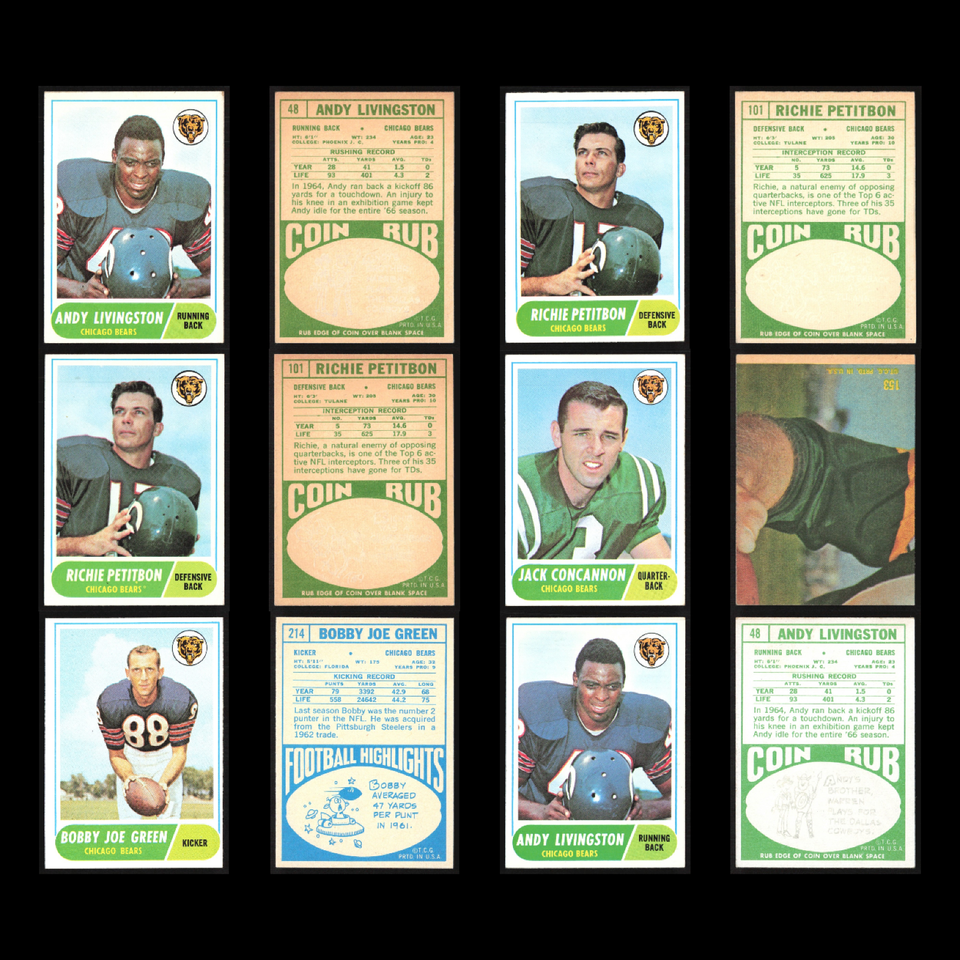 Topps Fleer 60s 70s Lot 50 Vintage Football Cards VG NFL Bulk Dealer ...