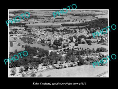 OLD LARGE HISTORIC PHOTO OF KELSO SCOTLAND AERIAL VIEW OF THE TOWN ...