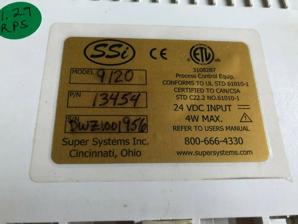 SUPER SYSTEMS 9120,SSI 13454 CONTROLLER WITH DATA LOGGING,CG | eBay