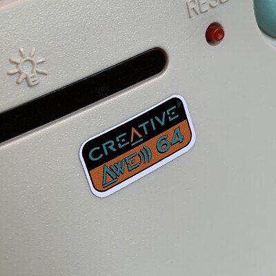 Creative Sound Blaster AWE 64 Computer Case Badge Sticker Retro 386 486 ...