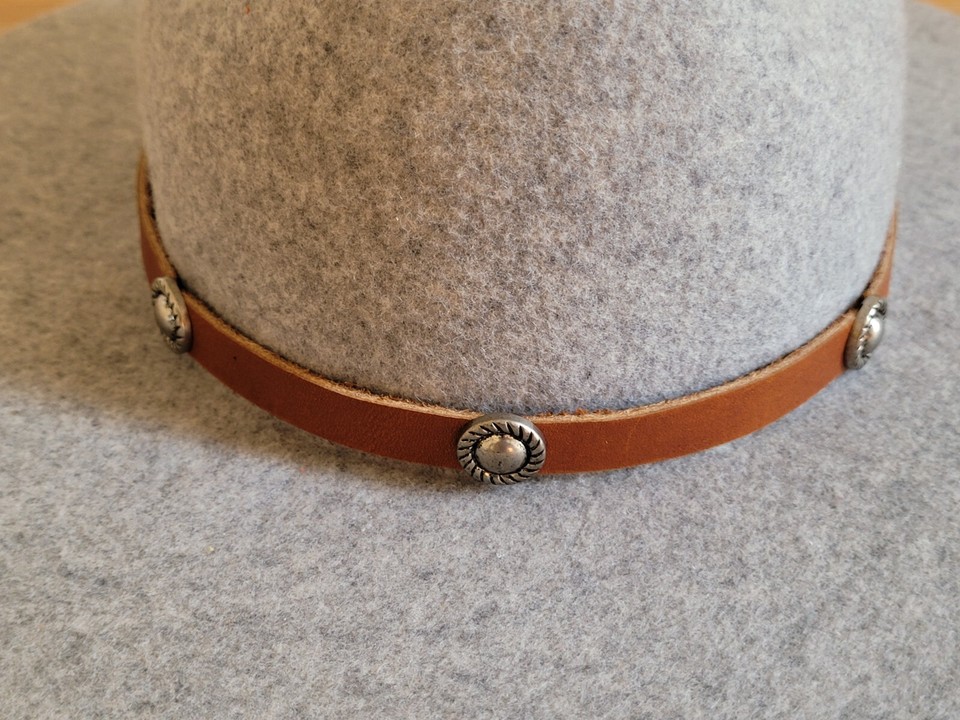Western Genuine Leather Hat Band Cowboy Hat Brown 1/2" Wide Band with ...