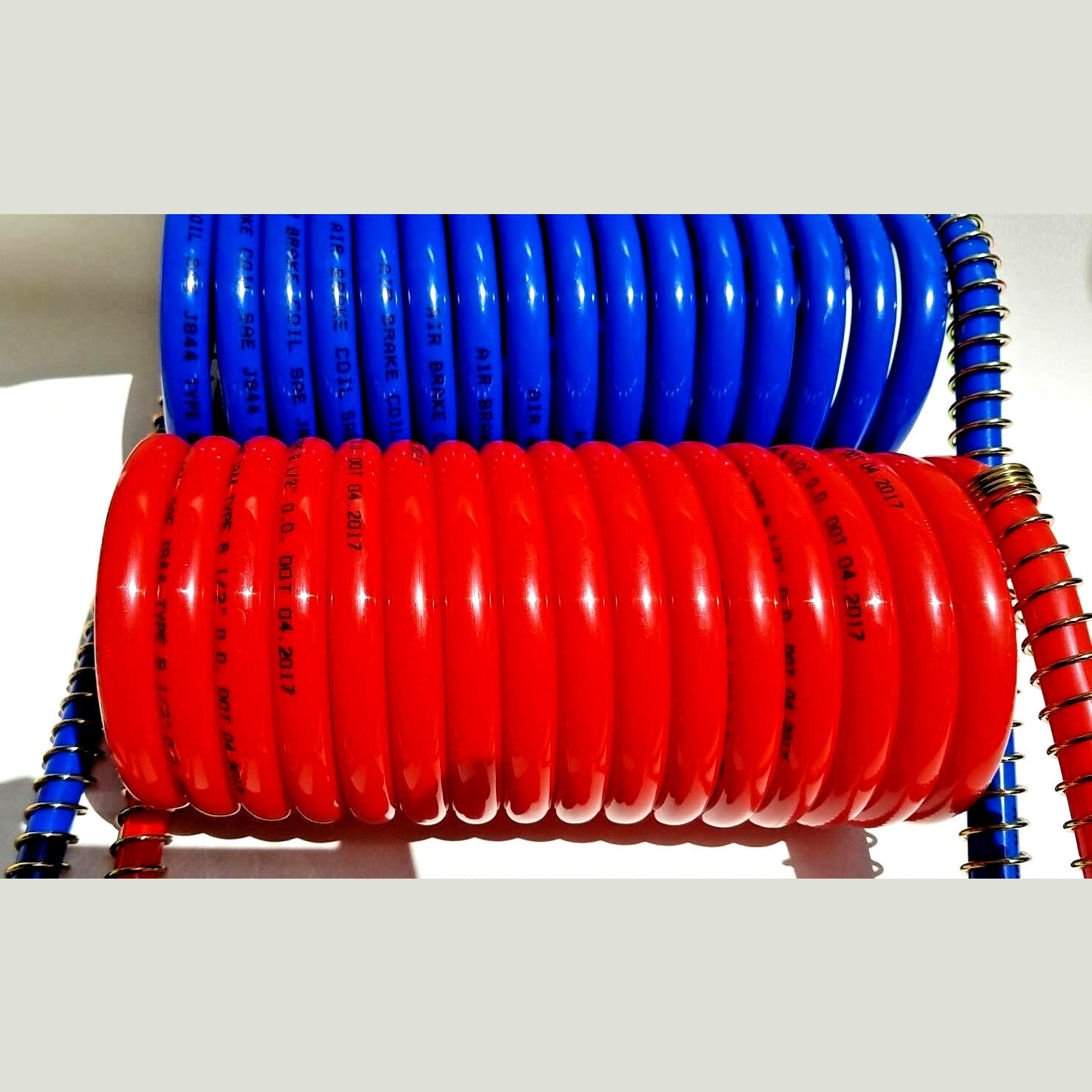 F224748P Coil Coiled Air Line Hose Set 15' Red and Blue SAE 6635 ...