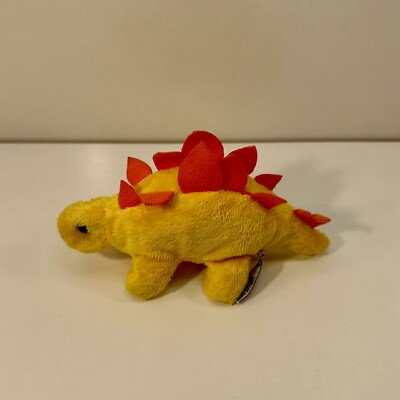 Prextex Small Dinosaur Stegosaurus Yellow Orange Plush Stuffed Animal 6 ...