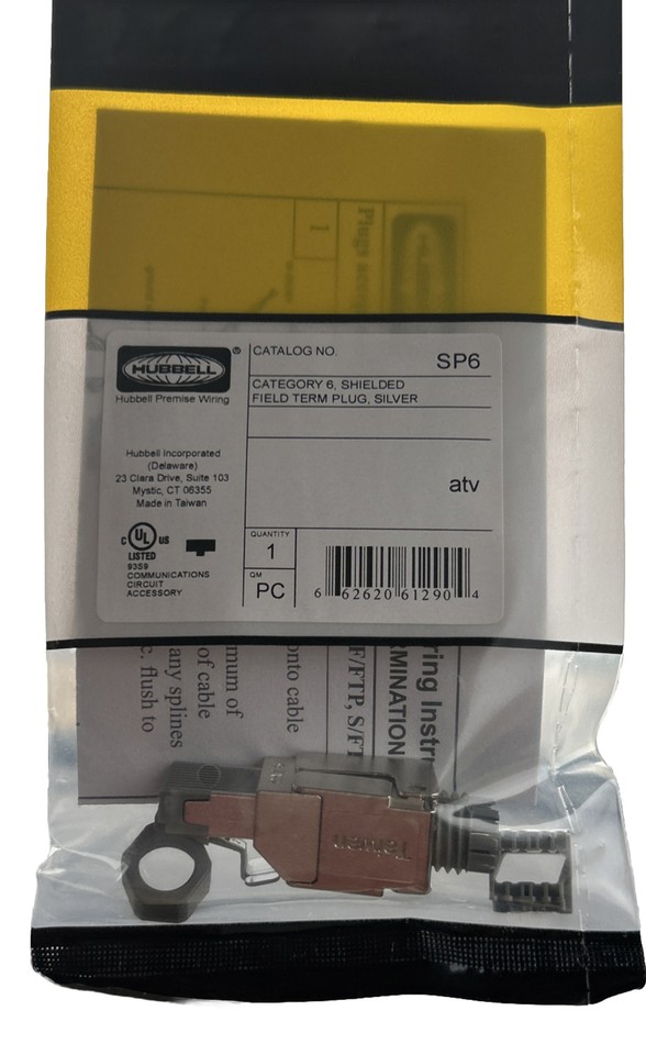 HUBBELL Shielded Field Term Plug, Silver SP6, 24ct, NEW! BC | eBay