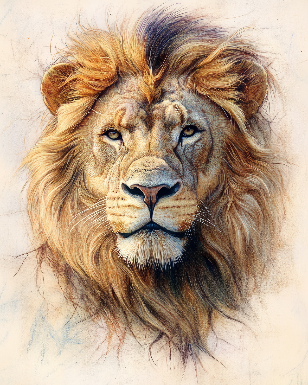 8x10 African Lion Portrait with Mane Wildlife Art Print - 388166664 | eBay