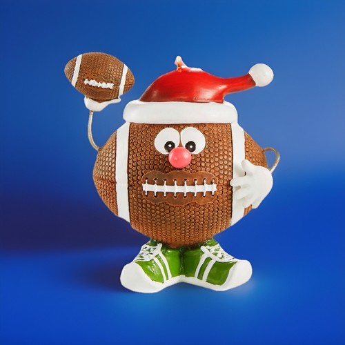 Football Christmas Ornament Holiday Decor Santa Claus Hat Sneakers ...