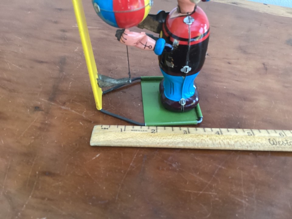 Vintage Linemar POPEYE SHOOTING BASKETBALL Tin Wind Up 1950s (RARE ...