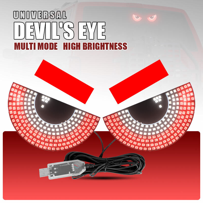 Colorful Eye Lamp Soft Screen for Car Windows, Led Eyes Car Window DIY ...