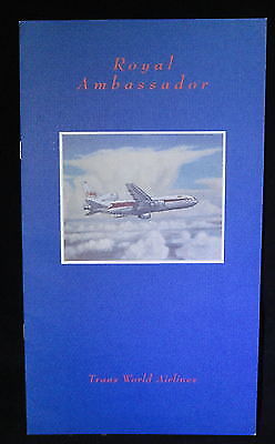 1994 TWA Trans World Airlines - Royal Ambassador 1st Class Menu L-1011 ...