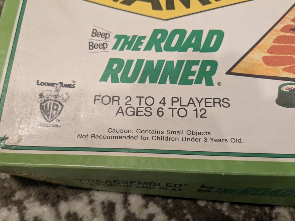 1982 Beep Beep The Road Runner Pop-Up Board Game & Wile E Coyote UNUSED ...