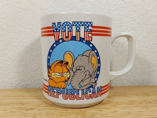 Vintage Garfield Mug VOTE REPUBLICAN with Elephant Jim Davis 1978 ...