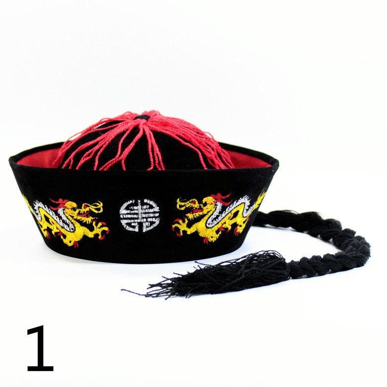 Men Chinaman Hat Dragon Qing Dynasty Emperor Tang Cap China Fancy Dress ...