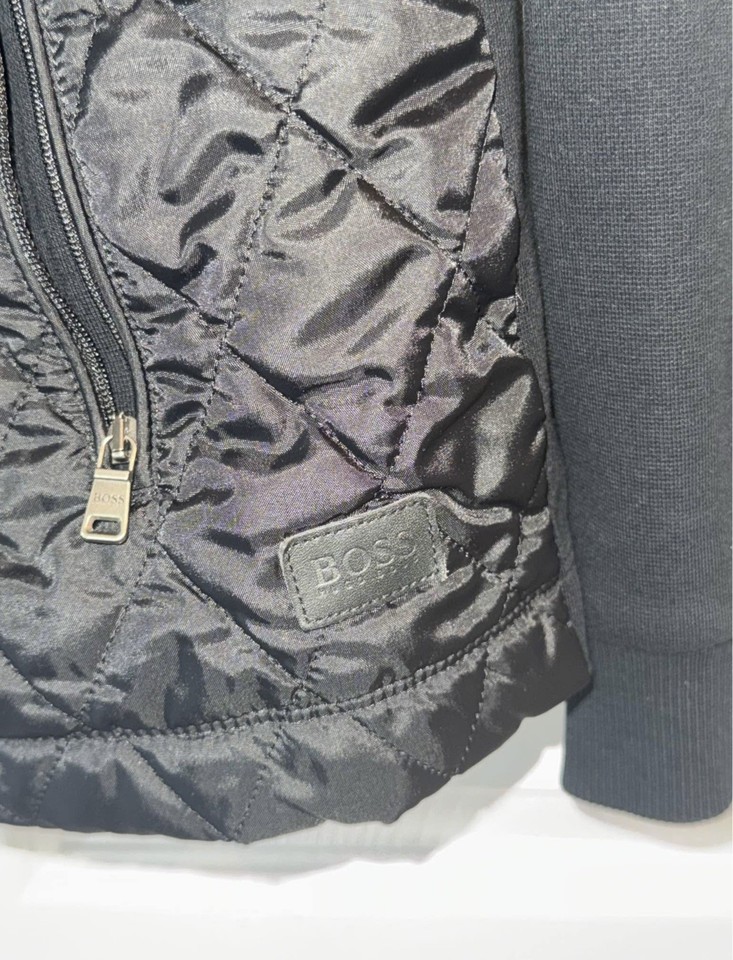 BOSS Hugo Boss Mens Quilted Zip Up Jacket black Regular Fit XL | eBay