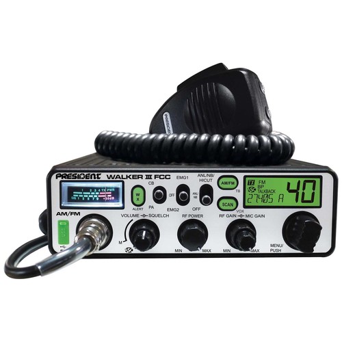 President Walker III FCC 40 Channels AM/FM CB Radio w/ Frequencies ...