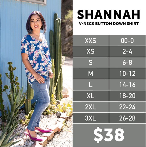 NEW! Lularoe Women’s 3X Brown Shannah Short Sleeved Button Up Top NWT ...