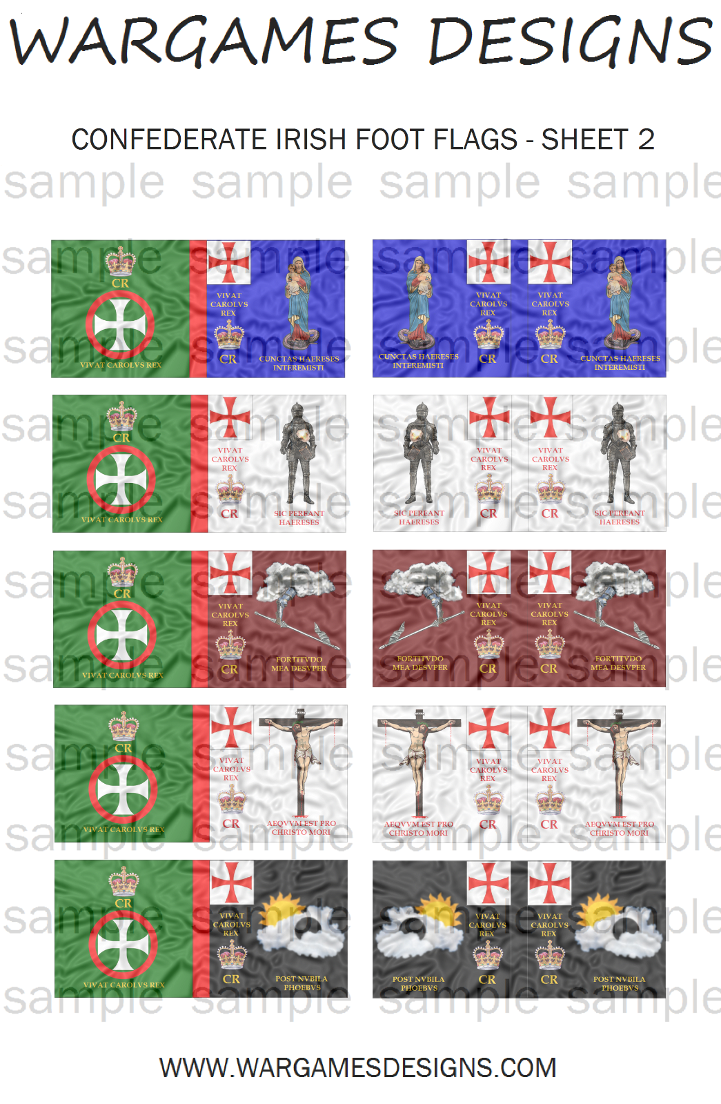 28mm ECW Irish Foot Flags - Sheet 2 - Pike & Shotte, FOG, DBR, WECW ...