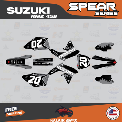 Suzuki RMZ450 Graphics Decal Sticker Kit 2008-2017 RMZ 450 Spear Series ...