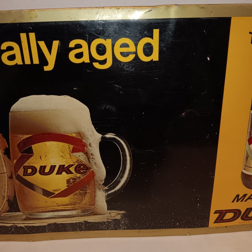 Duke Beer Advertising Bar Sign Metal Easel-Style Duquesne Brewing 22" X ...