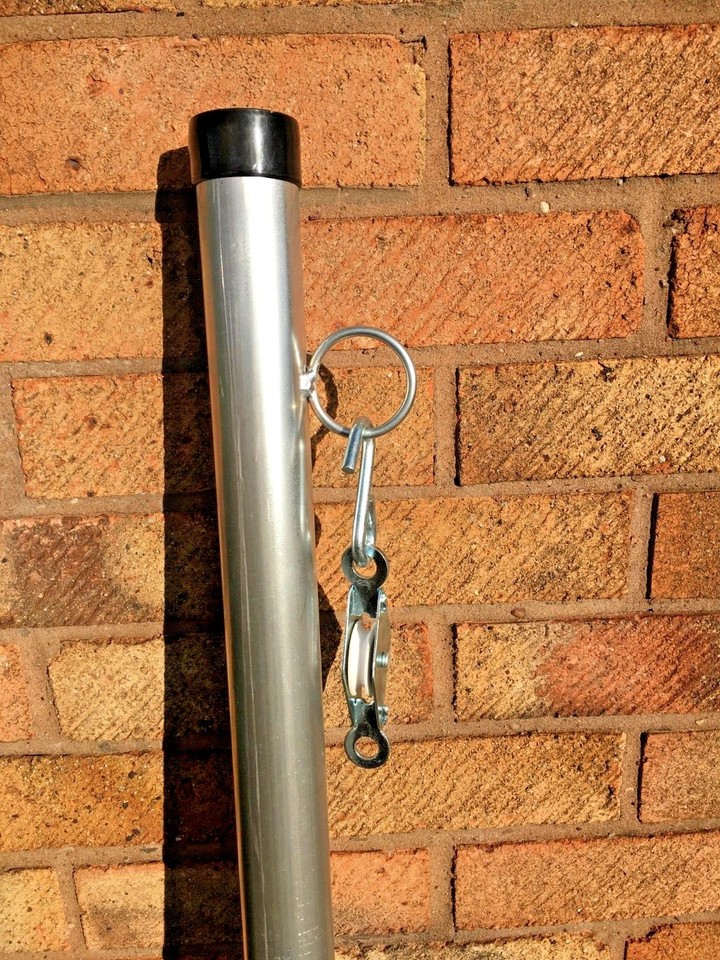 3mtr Galvanised Washing Line Post Clothes Pole Line Drier Pulley ...