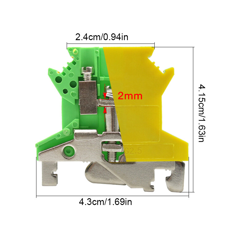 USLKG2.5 Screw Ground DIN Rail Terminal Block Earth Connector ...