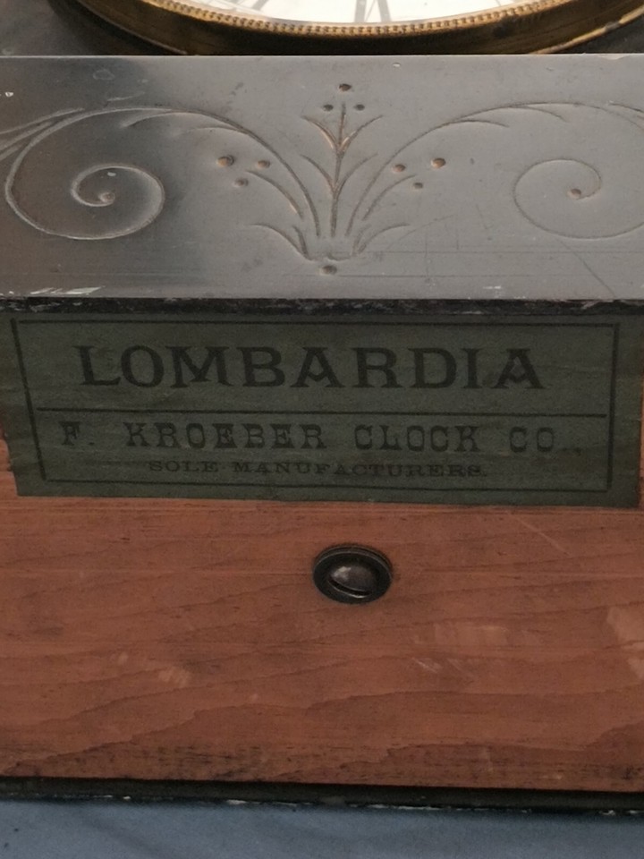 Lombardia cast iron mantle Clock, Kroeber Clock Co. Late 1800's | eBay