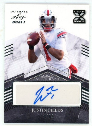 2021 Leaf Ultimate Draft Silver Justin Fields Rookie Card RC Auto ...