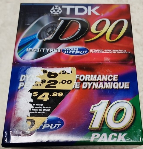 TDK D90 Audio Cassette Tapes High Output IECI/TYPE I 10 Pack ...