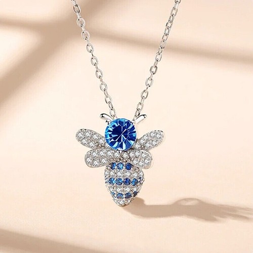 3Ct Round Lab Created Blue Diamond Women's Pendant 14k White Gold ...