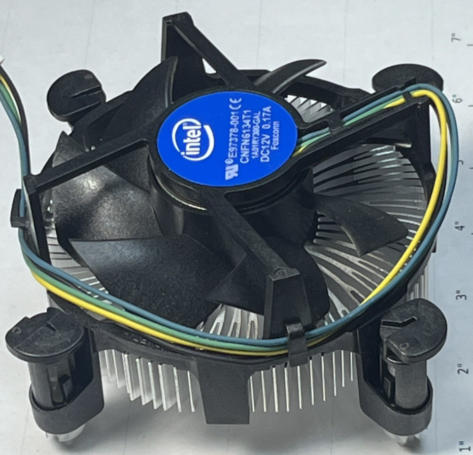 (1) INTEL E97378-001 FOXCONN CPU FAN W/HEATSINK, LGA 115X, 12VDC, 0.17A ...