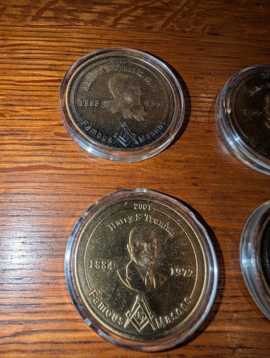 Masonic Coins Famous Freemasons--LOT OF 5 | eBay
