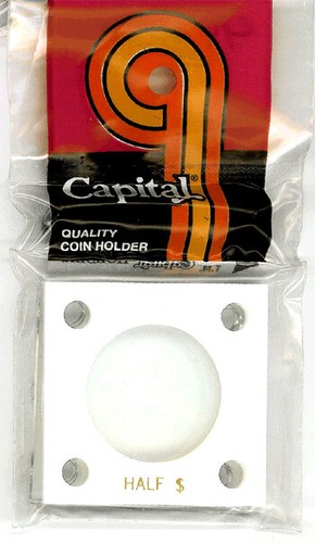 Capital Holder 2x2 Half Dollar Coin White Acrylic Plastic Display Case ...