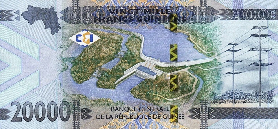 20000 Francs Guinean Banknote. 20,000 Francs Guineéns Uncirculated Note ...