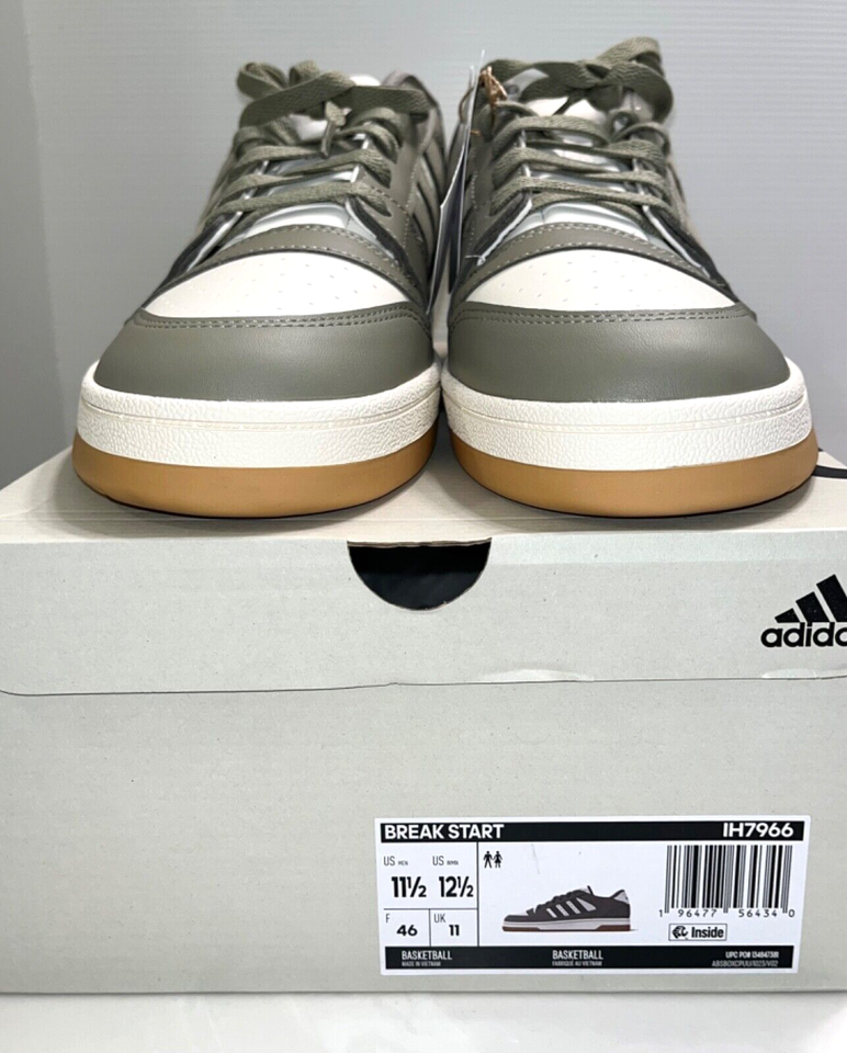 New ADIDAS MEN 11.5 BREAK START IH7966 SHOES SILVER PEBBLE CHALK NWT ...