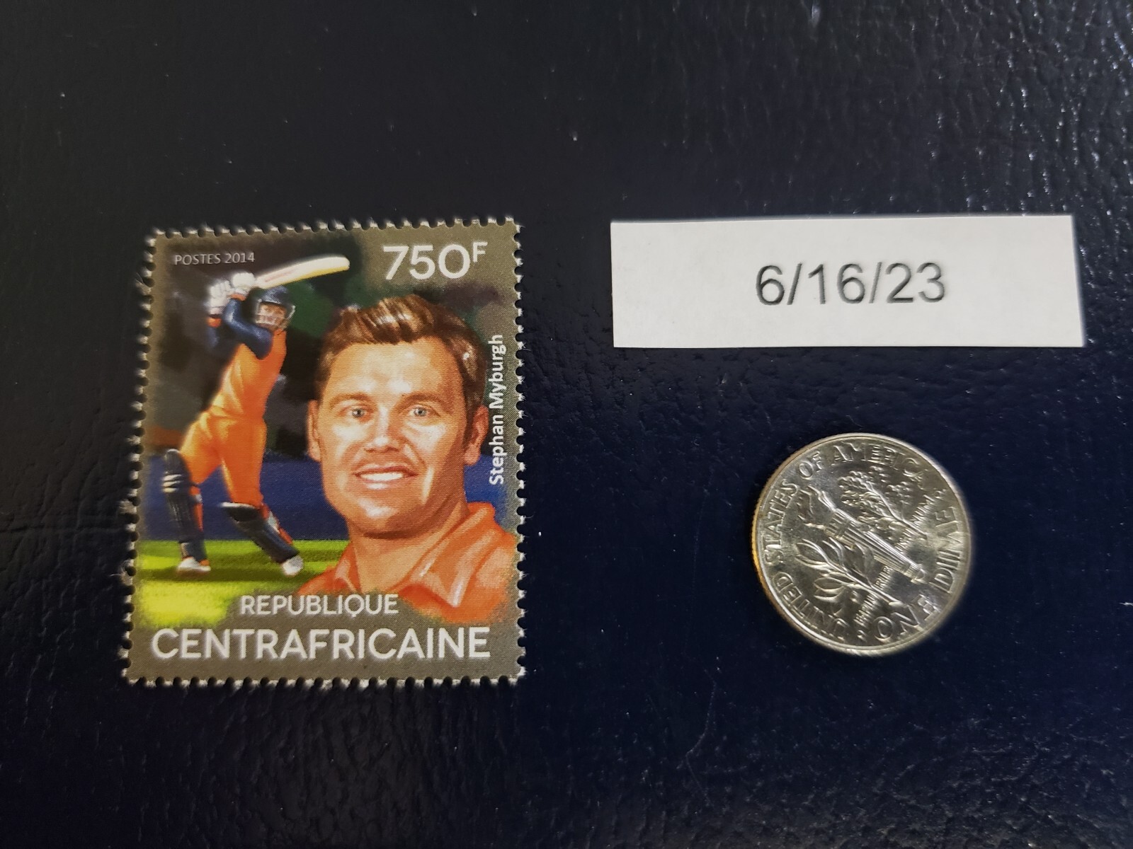 Stephan Myburgh Cricket Cricketer 2014 Republique Centrafricaine Stamp ...