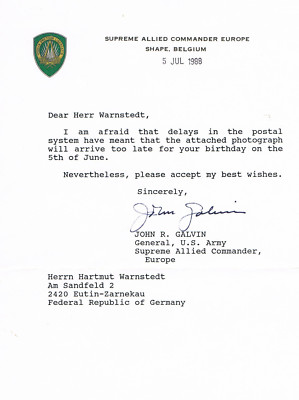 USA General John R. Galvin 1929-2015 genuine autograph signed 6"x8 ...