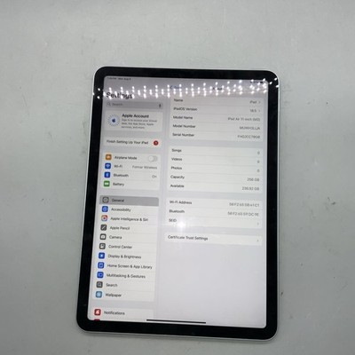 Apple iPad Air 11-inch (M2) A2902 128 GB, Wi-Fi, 11 in - Blue | eBay