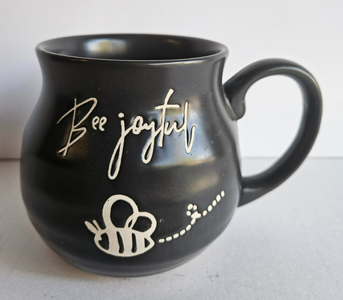 Busy Bee Collection Coffee Mug “Bee Joyful” Black & White Ceramic ...